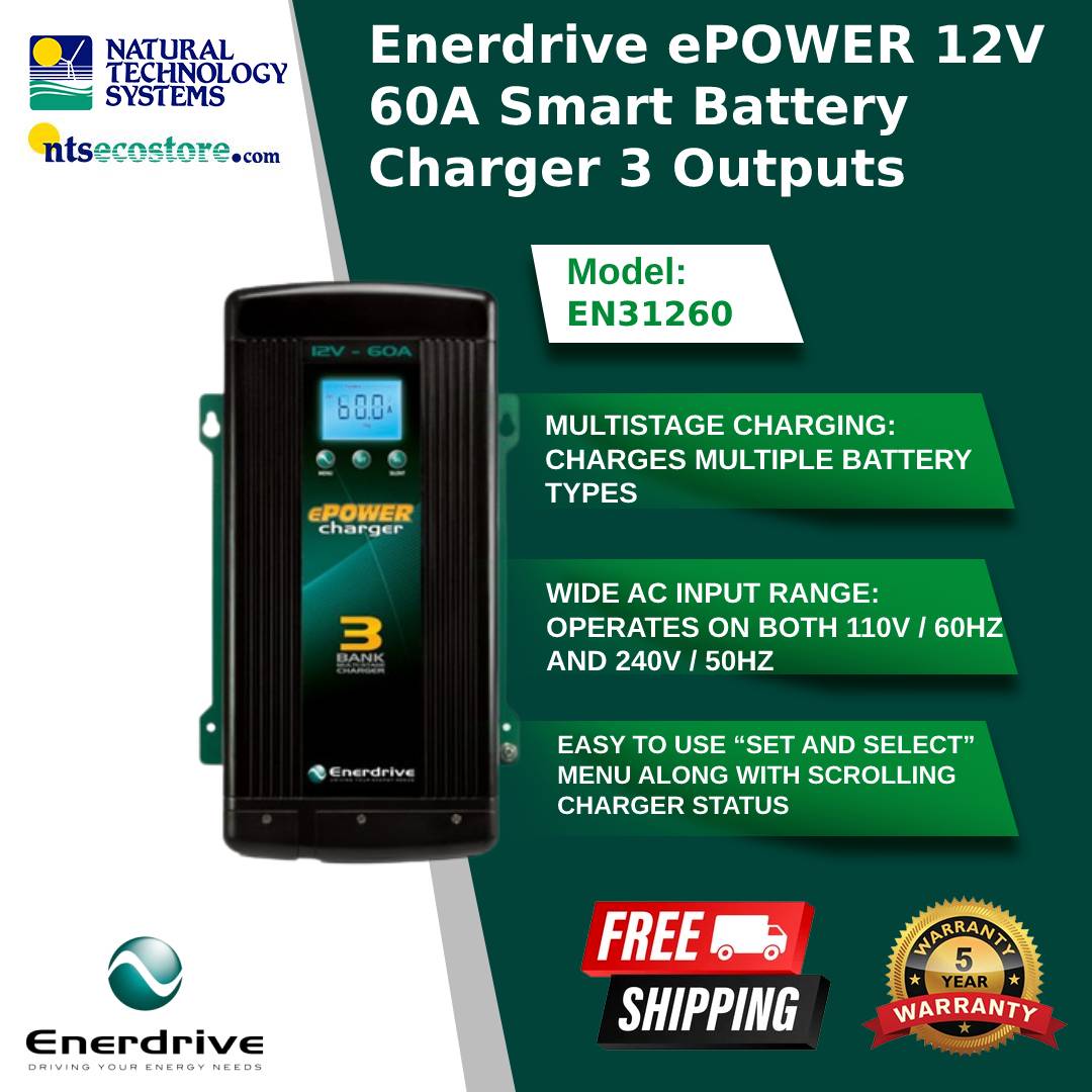 Enerdrive ePOWER AC Smart Charger 60amp 12V EN31260