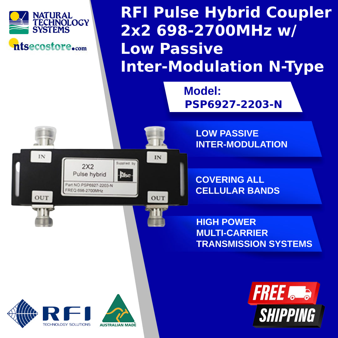 RFI Pulse Hybrid Coupler 2x2 698-2700MHz Low Passive Inter-Modulation